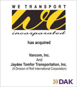 WE Transport sold to division of Roll International - DAK